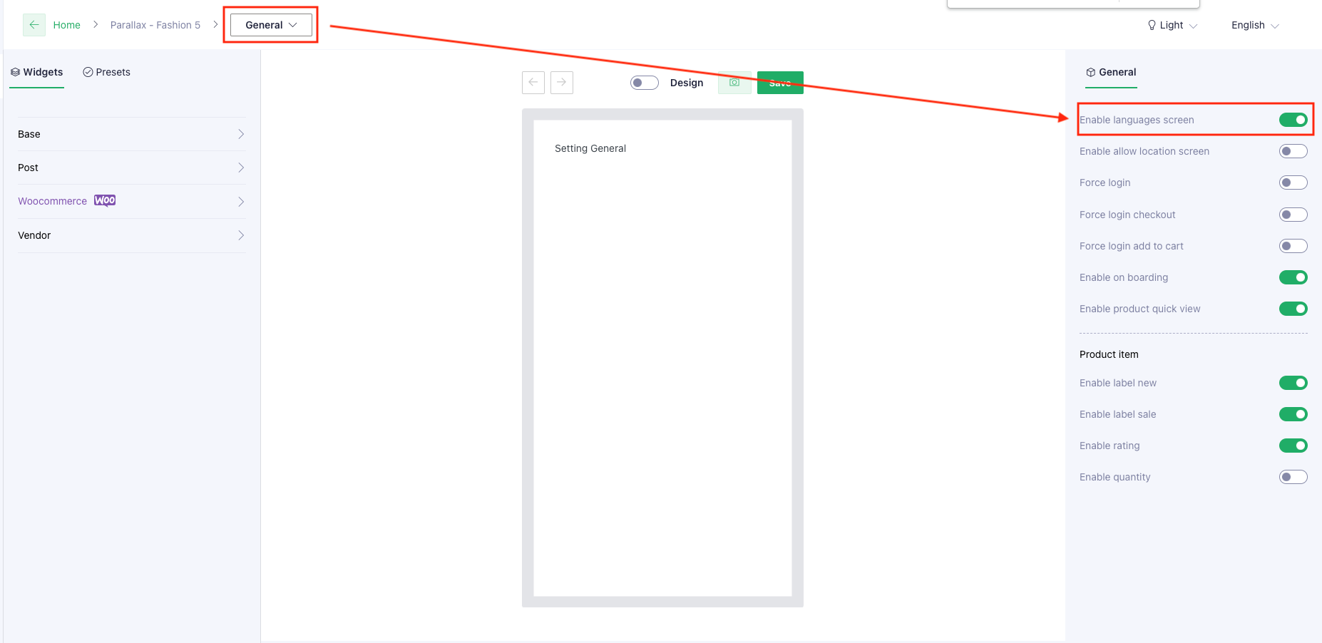 How to enable language screen? – Appcheap