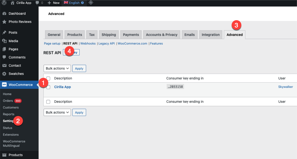 Generate Rest API keys – Appcheap