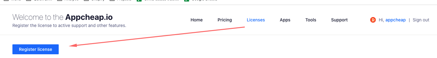 Register License – Appcheap